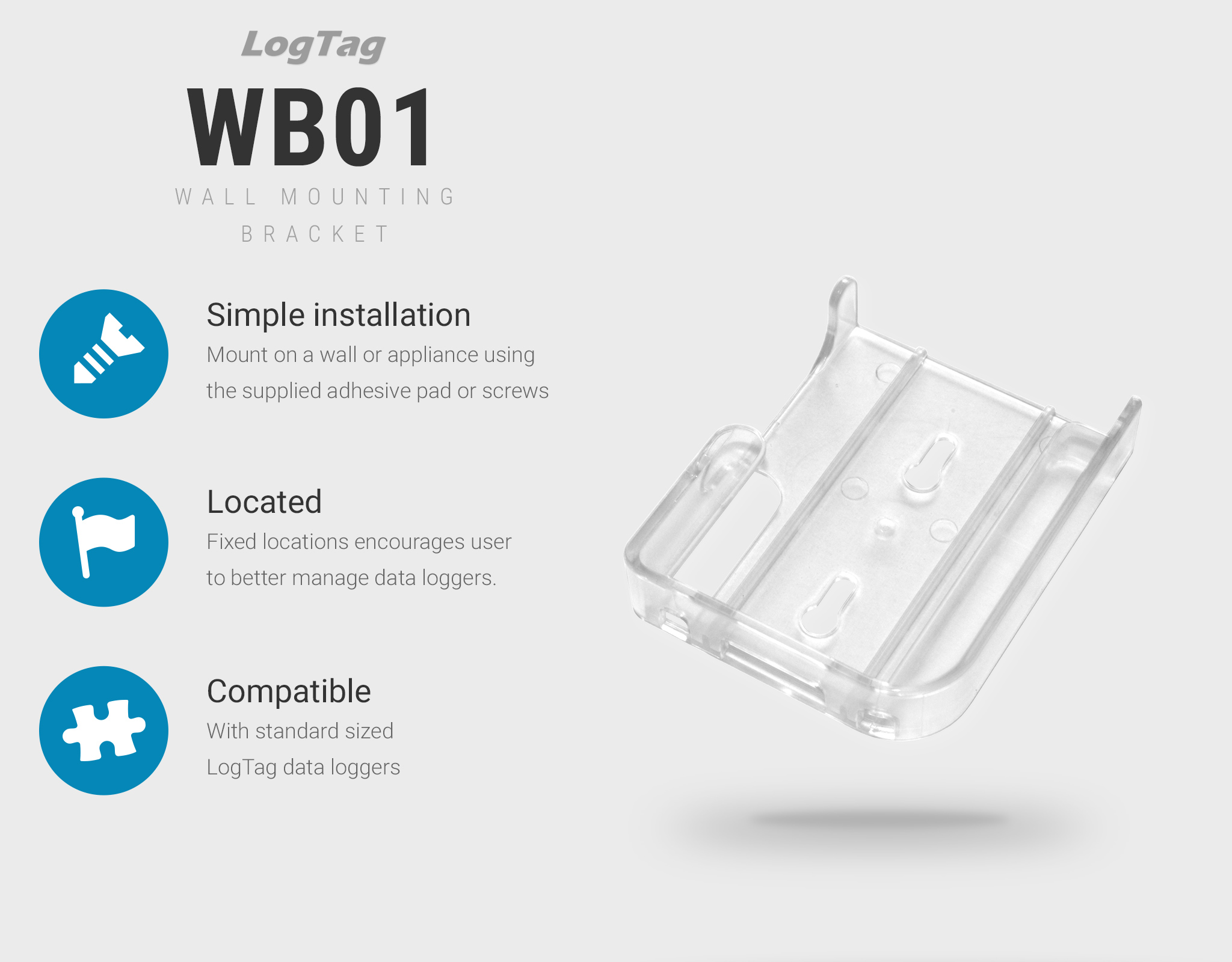 WB01 LogTag Data Logger Wall Mounting Bracket | Loggershop