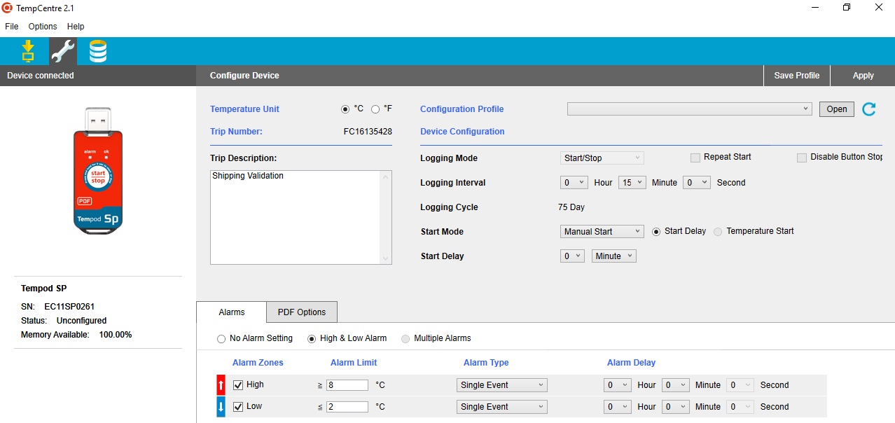 Tempsen Tempcentre Data Logger Software | Loggershop