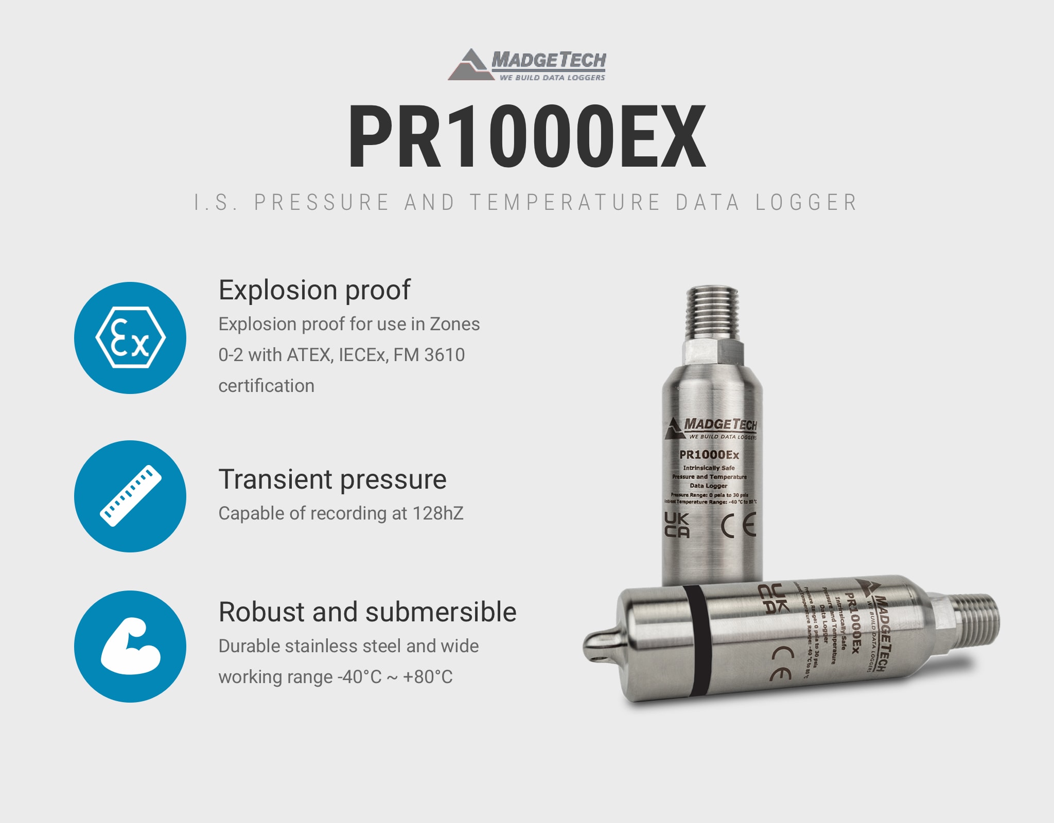 PR1000EX Pressure and Temperature Data Logger – Loggershop