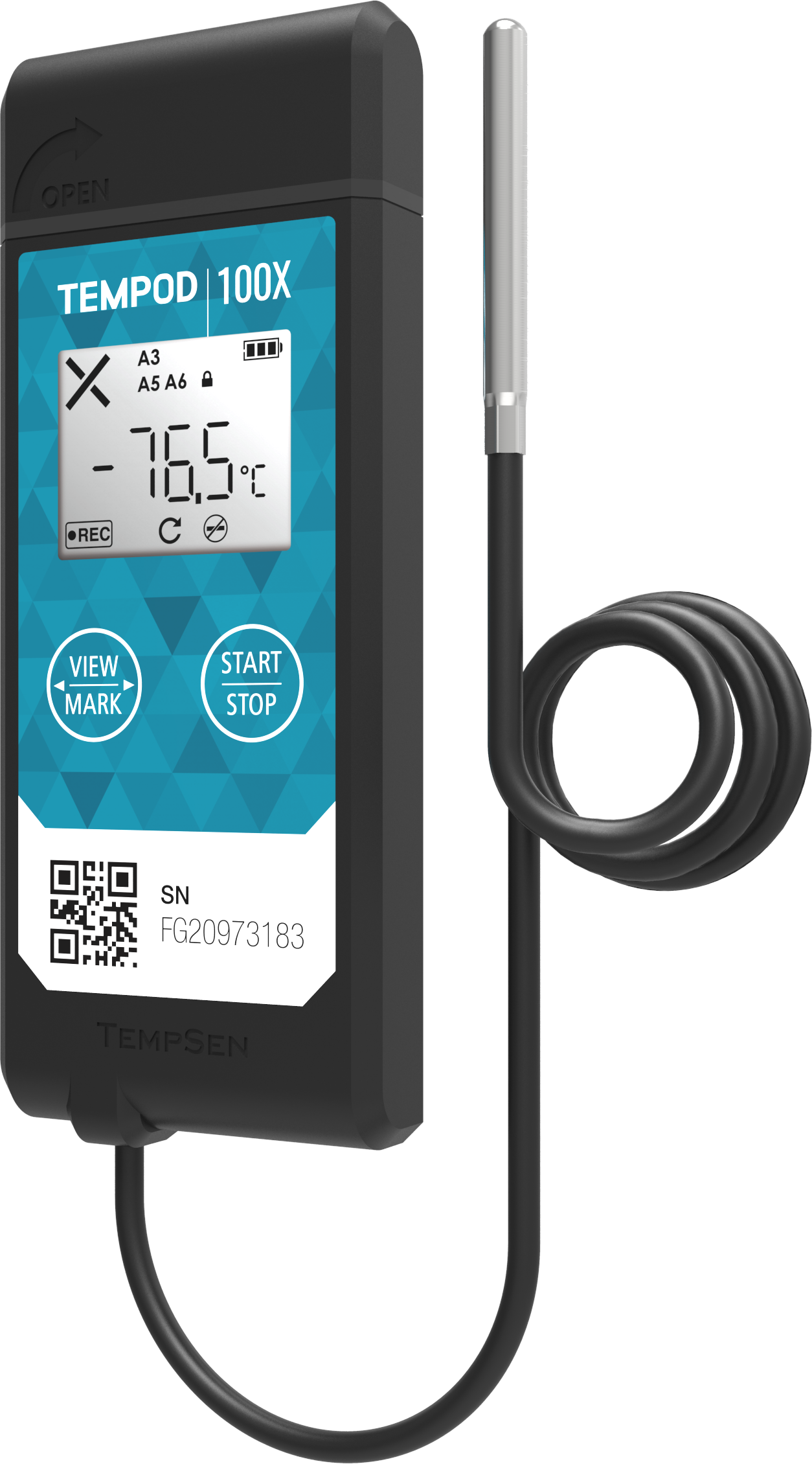TempSen Tempod 100X Dry Ice Temperature Data Logger with External Probe ...