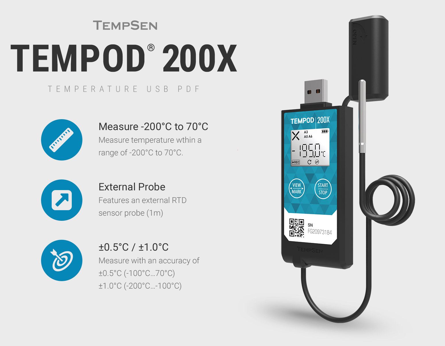 Tempod 200X Ultra Low Temperature Data Logger – Loggershop