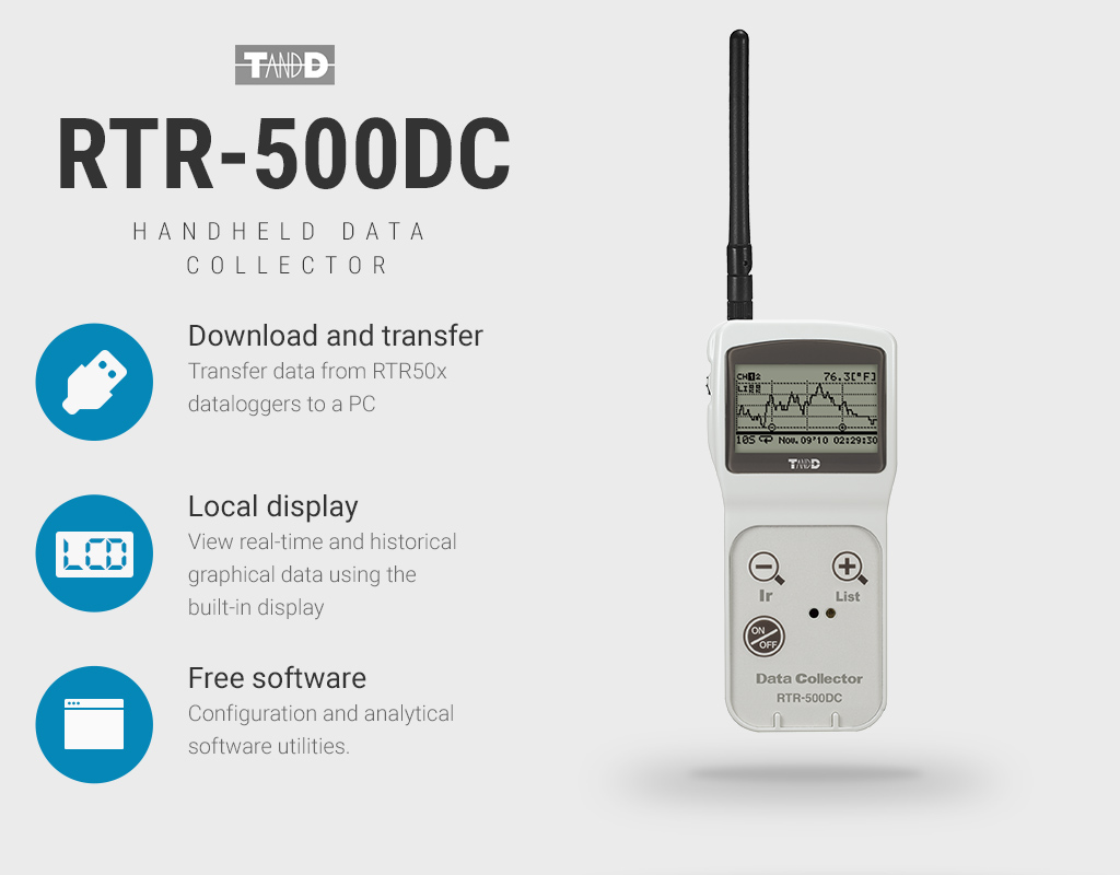 RTR-500DC Hand Held Wireless Data Logger | T&D at Loggershop