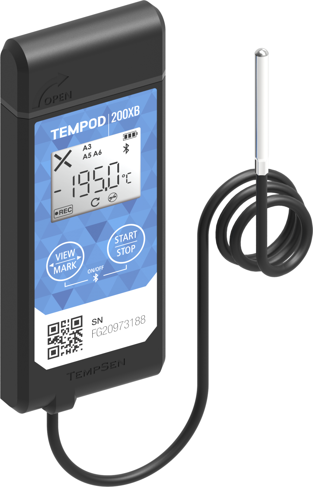 Tempod 200XB Ultra Low Temperature Bluetooth Data Logger