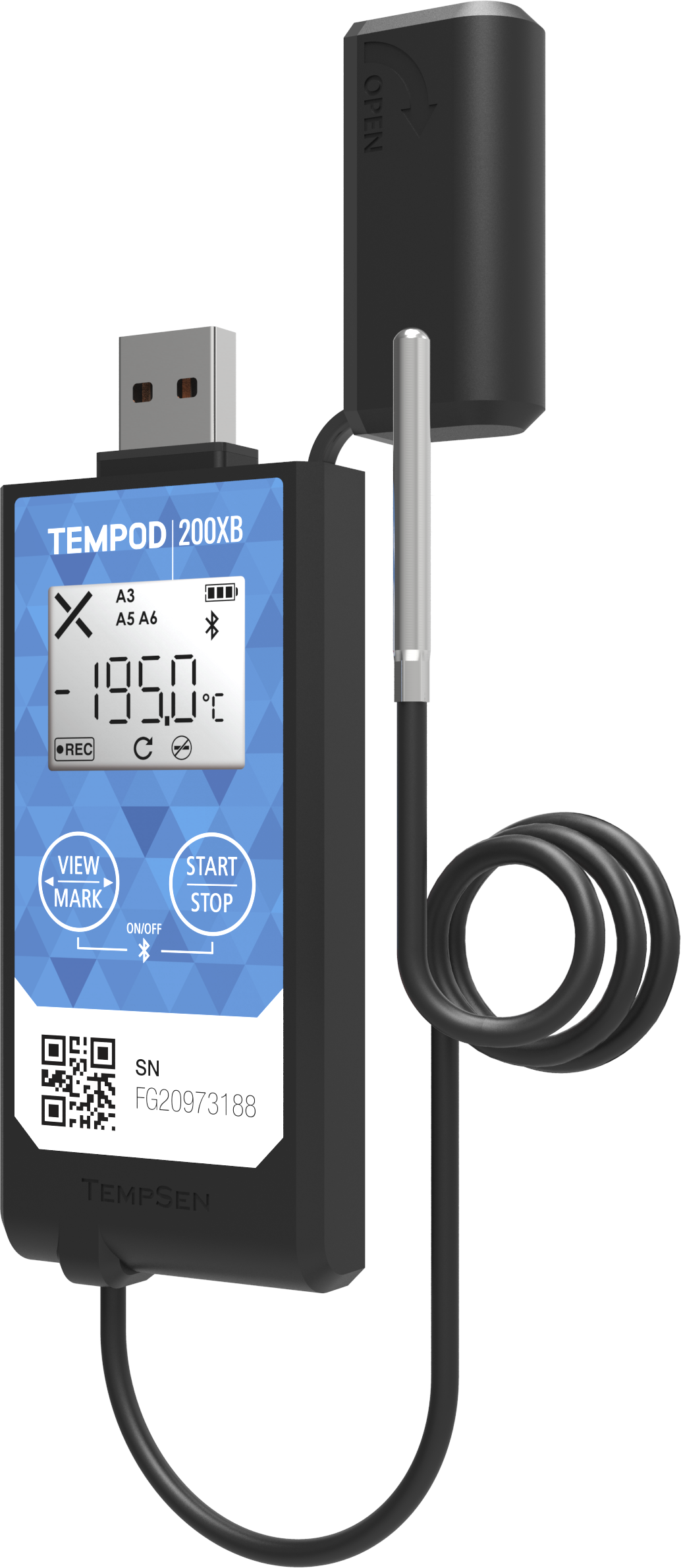 Tempod 200XB Ultra Low Temperature Bluetooth Data Logger