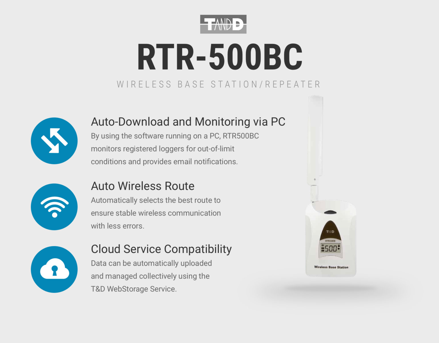 RTR-500BC | Data Logger Wireless USB Base Station & Repeater