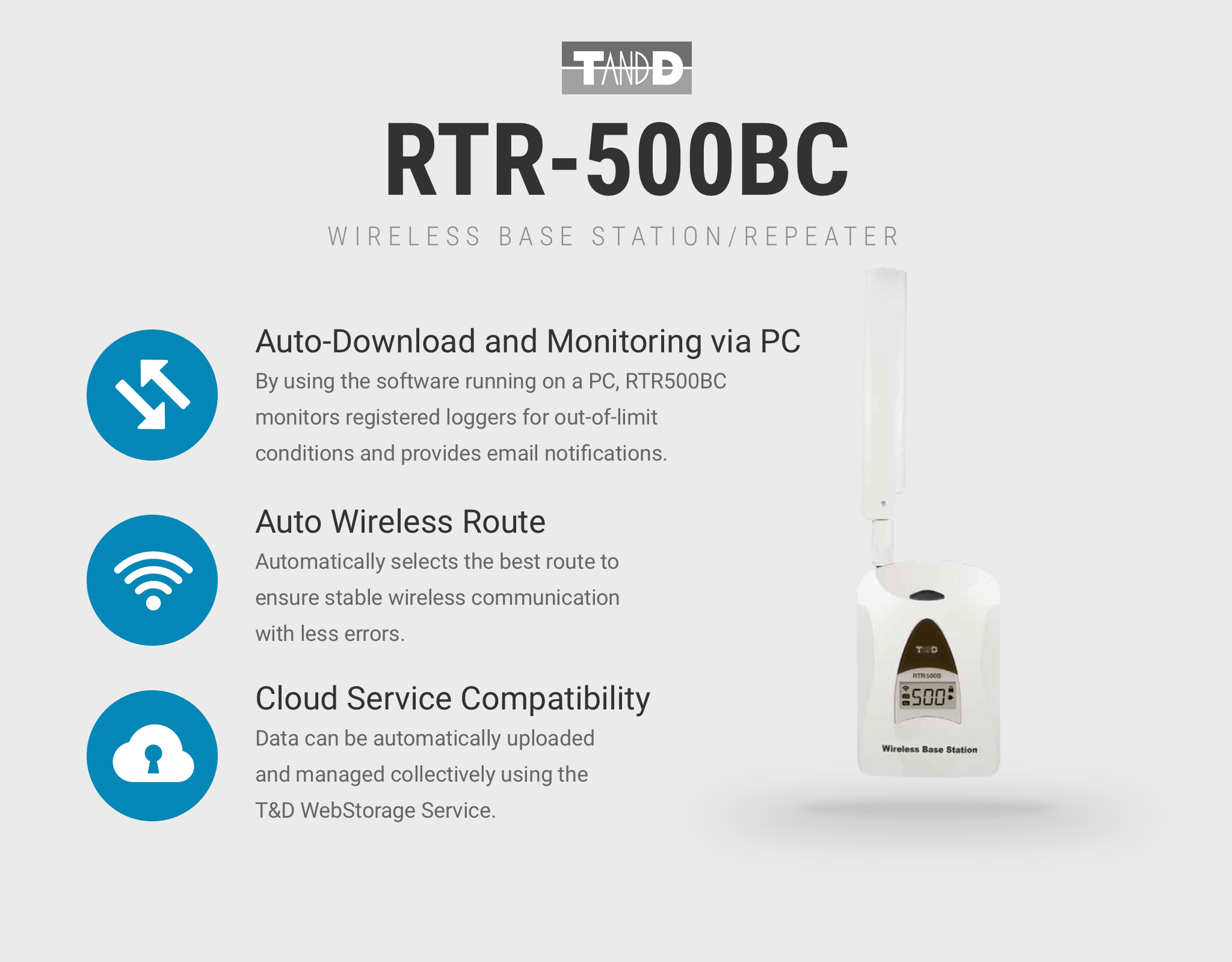 RTR-500BC | Data Logger Wireless USB Base Station & Repeater