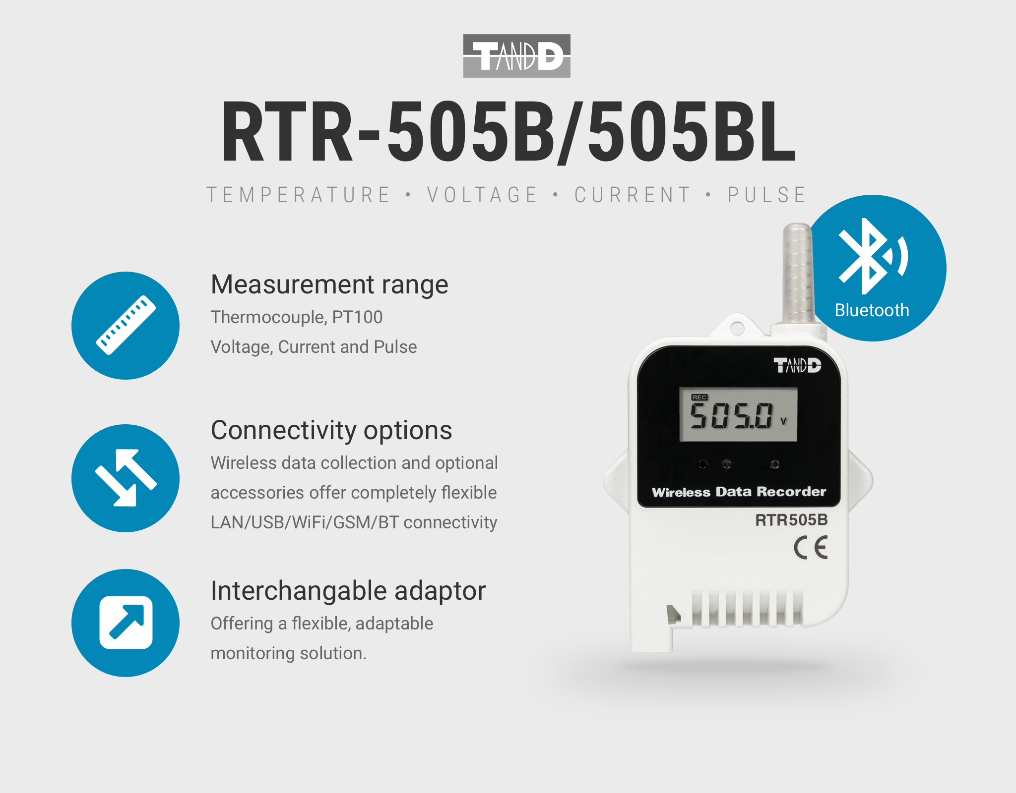 TandD TR-1C30 3m Extension Cable for TR71A - Loggershop